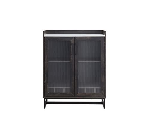 Home Source Accent Server Glass Black