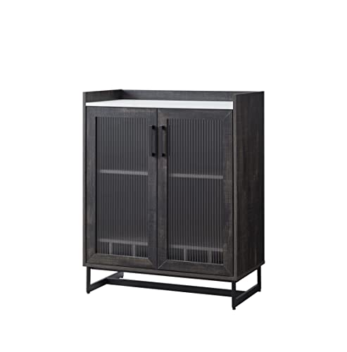 Home Source Accent Server Glass Black