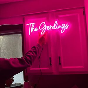 Goolsee Custom Neon Signs Neon Lights,Personalized Dimmable LED Neon Signs for Wall Decoration Customized Neon Signs for Bedroom Wedding Birthday Party Bar Logo Holiday gifts(Optional 15" to 62")