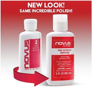 NOVUS Plastic Polish with 6ct Polish Mates Pack | Fine Scratch Remover #2 | 2 Ounce Bottle