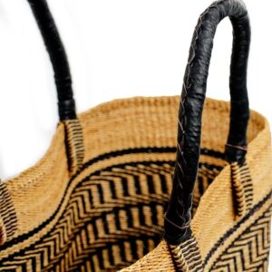 Vea Heavy Duty African Basket - Ghana Bolga - Shopping Natural Basket (Wave)