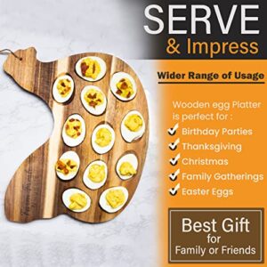 Keesh Coop Deviled Egg Platter - Deviled Egg Holder Countertop - Egg Container - Deviled Egg Tray - Wooden Egg Holder - Chicken Egg Holder - Deviled Egg Carrier - Egg Tray 12 Holes