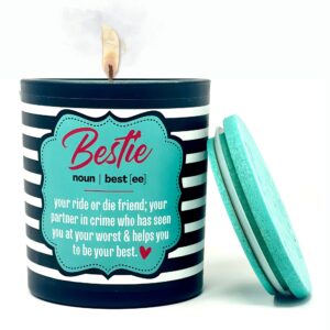 bestie definition scented candles for women - birthday, relaxing candle gift - friendship candle, coworker, best friend - stress relief candle for her