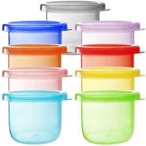 youngever 9 pack snack containers, meal prep containers, sauce containers, small food storage containers with lids, condiment cups containers with lids, dressing container (4 ounce)