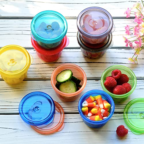 Youngever 9 Pack Snack Containers, Meal Prep Containers, Sauce Containers, Small Food Storage Containers with Lids, Condiment Cups Containers with Lids, Dressing Container (4 Ounce)