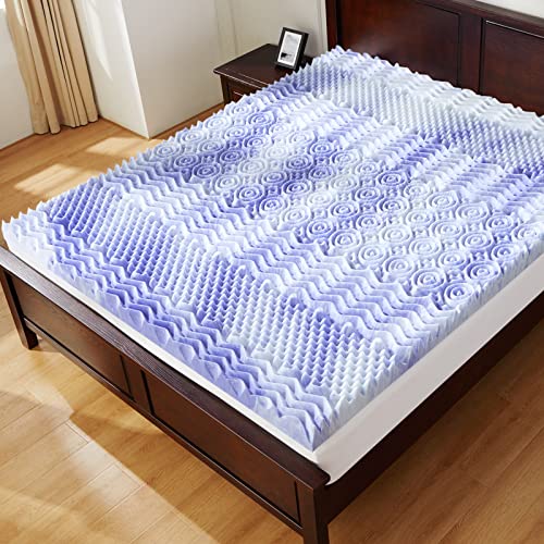 Dreamsmith 3 Inch 7-Zone Twin Memory Foam Mattress Topper, Cooling Gel Infused Foam Mattress Topper Twin for Back Pain, CertiPUR-US Certified Purple