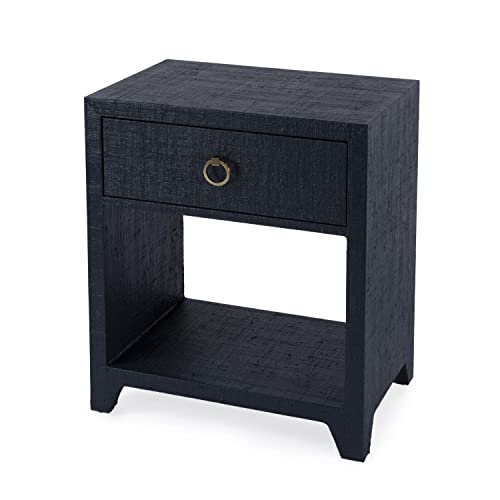 Butler Specialty Company ASOS Raffia 1 Drawer Nightstand - Navy Blue