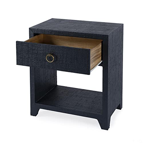 Butler Specialty Company ASOS Raffia 1 Drawer Nightstand - Navy Blue