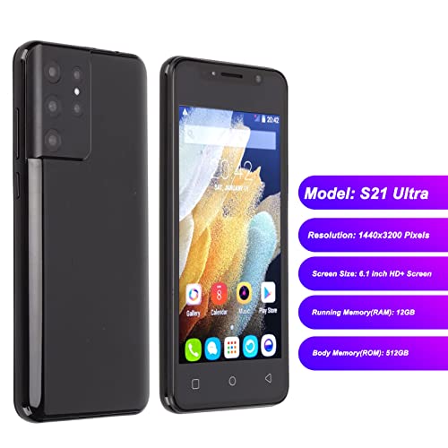 6.1in Unlocked Smartphones, with RAM 12GB ROM 512GB Unlocked Cell Phones, Smartphone 4G Network Mobile Phone Dual Cards Dual Standby,5000mah for Android11