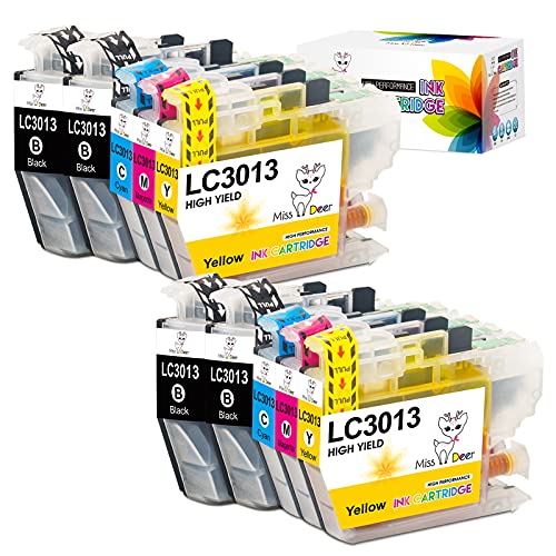 Miss Deer Compatible LC3013 Ink Cartridges Replacement for Brother Ink Cartridges BK/C/M/Y LC 3013 LC3011 3011 LC3013BK for MFC-J895DW MFC-J497DW MFC-J491DW MFC-J690DW Printer (4BK 2C 2M 2Y) 10-Pack