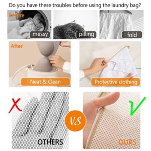 Mesh Laundry Bags for Delicates,Delicates Bag for Washing Machine,Lingerie Bags for Washing Delicates 6 Pack Wash bags for Bar, Socks, Coats, Dresses, Jeans, Shirts(White)