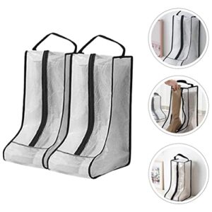 INOOMP 2pcs Storage Bag Clear Boot Storage Bags Shoe Bags with Zipper Tall Boots Organizers Protector Bag Reusable Shoe Storage Pouches Multi- Storage Bags for Home and Travel (Clear)