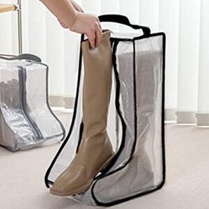 INOOMP 2pcs Storage Bag Clear Boot Storage Bags Shoe Bags with Zipper Tall Boots Organizers Protector Bag Reusable Shoe Storage Pouches Multi- Storage Bags for Home and Travel (Clear)