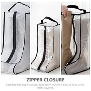 INOOMP 2pcs Storage Bag Clear Boot Storage Bags Shoe Bags with Zipper Tall Boots Organizers Protector Bag Reusable Shoe Storage Pouches Multi- Storage Bags for Home and Travel (Clear)