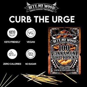 BiteMyWood Cinnamon Toothpicks For Adults Long Lasting Super Hot And Spicy Cinnamon Flavored Toothpicks Perfect For Someone Trying To Quit Smoking Lip Tingling Cinnamon Flavor (300 Picks)