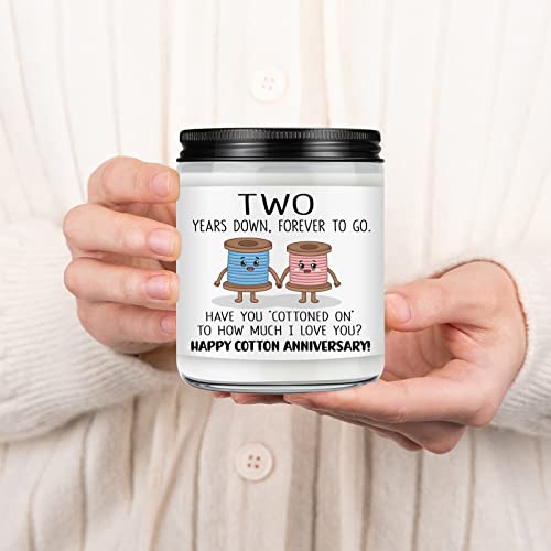 LEADO Scented Candles - 2 Year Anniversary, Funny Gifts for Her, Him, Husband, Wife - 2nd Wedding Anniversary, 2nd Anniversary Candle for Women, Men, Boyfriend, Girlfriend - Anniversary Present