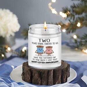 LEADO Scented Candles - 2 Year Anniversary, Funny Gifts for Her, Him, Husband, Wife - 2nd Wedding Anniversary, 2nd Anniversary Candle for Women, Men, Boyfriend, Girlfriend - Anniversary Present