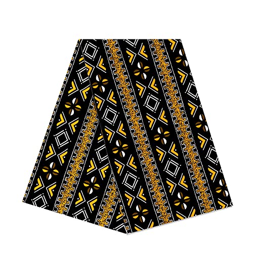 African Pattern Wax Ankara Prints Fabric 6 Yards 100% Cotton Wax Cloth for Party Dress and DIY Upholstery Fabrics LB035