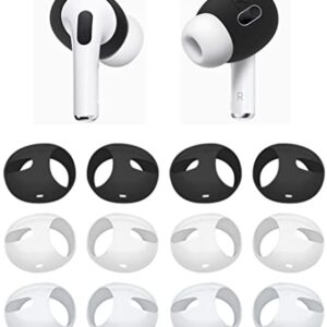 ALXCD Fit in Case Eartips Compatible with AirPods Pro 2 Earbuds 2nd Generation 2022, Anti Slip Silicone Earbuds Covers Ear Tips, Compatible with AirPods Pro 2, 6 Pairs Black White Clear