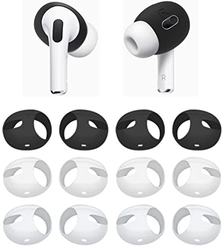 ALXCD Fit in Case Eartips Compatible with AirPods Pro 2 Earbuds 2nd Generation 2022, Anti Slip Silicone Earbuds Covers Ear Tips, Compatible with AirPods Pro 2, 6 Pairs Black White Clear