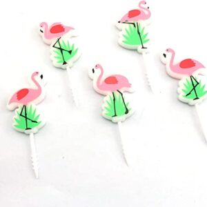 JCBIZ 5pcs Birthday Cake Candles Flamingo Pattern 25x25mm Creative Candles for Party Supplies, Cake Decoration