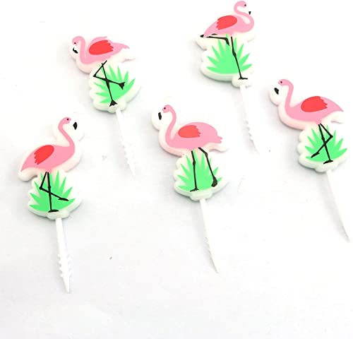 JCBIZ 5pcs Birthday Cake Candles Flamingo Pattern 25x25mm Creative Candles for Party Supplies, Cake Decoration