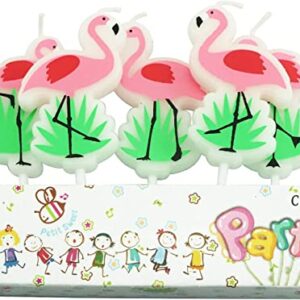 JCBIZ 5pcs Birthday Cake Candles Flamingo Pattern 25x25mm Creative Candles for Party Supplies, Cake Decoration