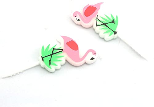 JCBIZ 5pcs Birthday Cake Candles Flamingo Pattern 25x25mm Creative Candles for Party Supplies, Cake Decoration