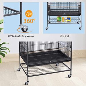 ZENY 52-Inch Bird Cage, Wrought Iron Standing Large Flight King Birdcage with Rolling Stand, Parakeet Parrot Cage for Large Birds Cockatiels African Grey Quaker Amazon Sun Pigeons