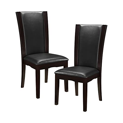 Andmakers Mesilla Espresso Finish Dark Brown Faux Leather Dining Chair (Set of 2)