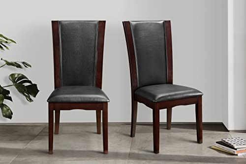 Andmakers Mesilla Espresso Finish Dark Brown Faux Leather Dining Chair (Set of 2)