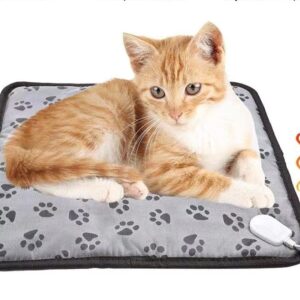 Heated Pet Pad, Self-Warming Pet Pad, Heated Pet Bed, Electric Heating pad for Cats Dogs, Temperature Adjustable Heating Pad