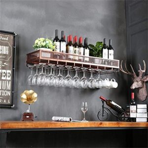 Stylish Simplicity Wine Racks Wall Holder Metal Vintage | Wine Bottle Holder Free Standing |Hanging Wine Glass Holder | Rustic Wine Holder Wall Mounted Wine Cooler Wine Stand Wine Cabinet, PIBM, Br