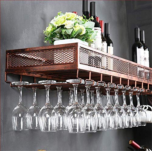 Stylish Simplicity Wine Racks Wall Holder Metal Vintage | Wine Bottle Holder Free Standing |Hanging Wine Glass Holder | Rustic Wine Holder Wall Mounted Wine Cooler Wine Stand Wine Cabinet, PIBM, Br