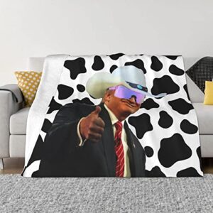 cow print cowboy blanket throw blanket ultra soft blankets warm lightweight flannel blanket 50"x40"