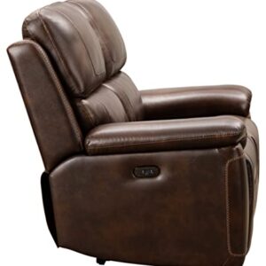 Signature Design by Ashley Wentler Traditional Tufted Leather Power Reclining Loveseat with Adjustable Headrest, Dark Brown