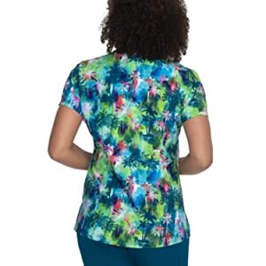 KOI Planet 1079PR Women's Isla Scrub Top Palm Oasis XL