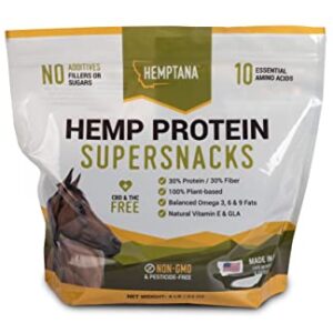 Hemptana Hemp Protein Supersnacks for Horses - Horse Treats to Support Digestive, Cognitive, & Joint Health - Improved Equine Stress Response – High Protein Horse Supplement - (4 lbs)