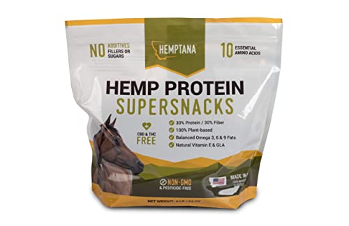 Hemptana Hemp Protein Supersnacks for Horses - Horse Treats to Support Digestive, Cognitive, & Joint Health - Improved Equine Stress Response – High Protein Horse Supplement - (4 lbs)