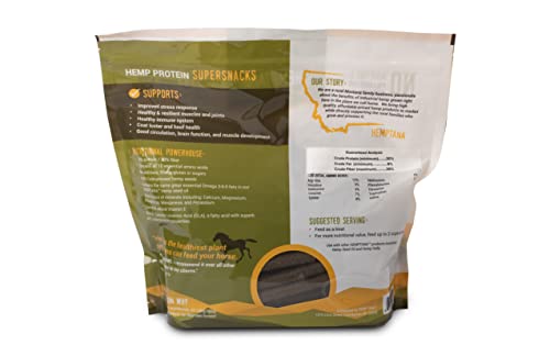 Hemptana Hemp Protein Supersnacks for Horses - Horse Treats to Support Digestive, Cognitive, & Joint Health - Improved Equine Stress Response – High Protein Horse Supplement - (4 lbs)