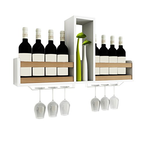 Stylish Simplicity Wine Cabinet Wall Hanging Wine Rack Wine Shelf Restaurant Wine Holder, PIBM, Wood Color