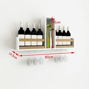 Stylish Simplicity Wine Cabinet Wall Hanging Wine Rack Wine Shelf Restaurant Wine Holder, PIBM, Wood Color