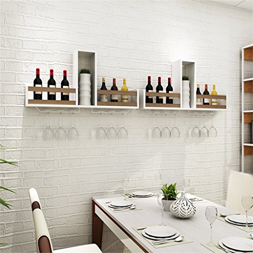 Stylish Simplicity Wine Cabinet Wall Hanging Wine Rack Wine Shelf Restaurant Wine Holder, PIBM, Wood Color