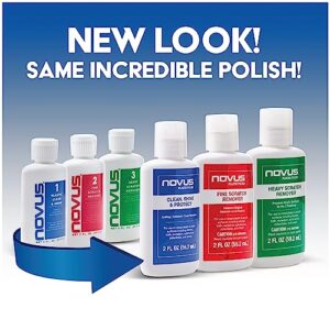 NOVUS Bundle with 10ct Polish Mates Pack | Novus Plastic Polish & Cleaning Set | Plastic Clean & Shine #1, Fine Scratch Remover #2, Heavy Scratch Remover #3 | 2 Ounce Bottles