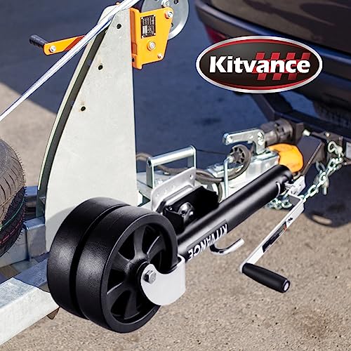 Upgraded Boat Trailer Jack with 8" Double Wheels- 2000 lbs Heavy Duty Boat Trailer Tongue Jack with Improved Ergonomic Handle, Swivel Boat Trailer Jack for RV Boat - 12" Vertical Travel