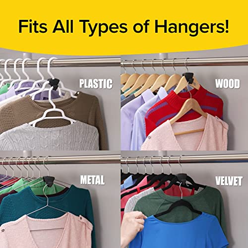 New Ruby Space Triangles, 4 Pack, AS-SEEN-ON-TV Ultra- Premium Hanger Hooks Triple Closet Space 72 PC Value Pack, Black