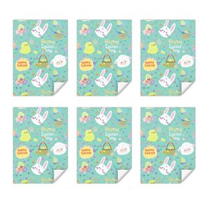 Gift Wrapping Papers, Easter Egg Rabbit Sheep Chick Wrap Paper, Happy Easter Theme Gift Wrap Paper for Kids Girls Boys Family Friends in Eater Day or Birthday Party, 20 x 28 inches per sheet(6 sheets)