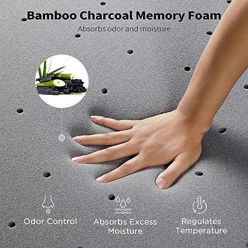 PERLECARE 3 Inch Twin Mattress Topper, Memory Foam Mattress Topper for Cooling Sleep, Bamboo Charcoal Infusion for Odor Absorption, CertiPUR-US Certified