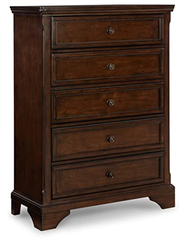 Signature Design by Ashley Brookbauer Traditional 5 Drawer Chest, Dark Brown