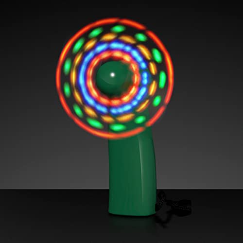 FlashingBlinkyLights LED Light Up Mini Fan with Green Handle